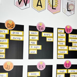 Morning Sunshine Classroom Decor EDITABLE WORD WALL With Banners - Etsy