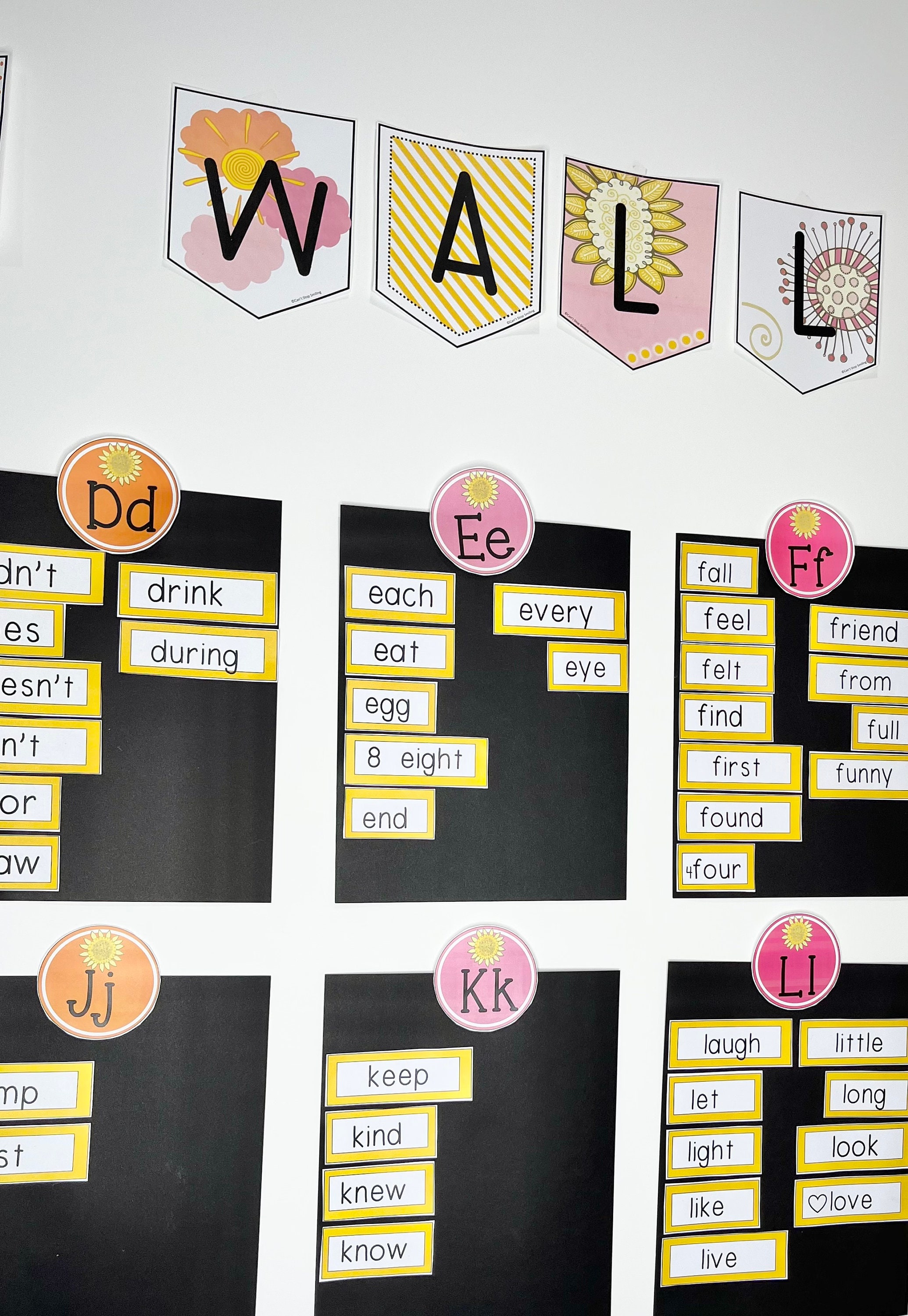 Morning Sunshine Classroom Decor EDITABLE WORD WALL With Banners - Etsy