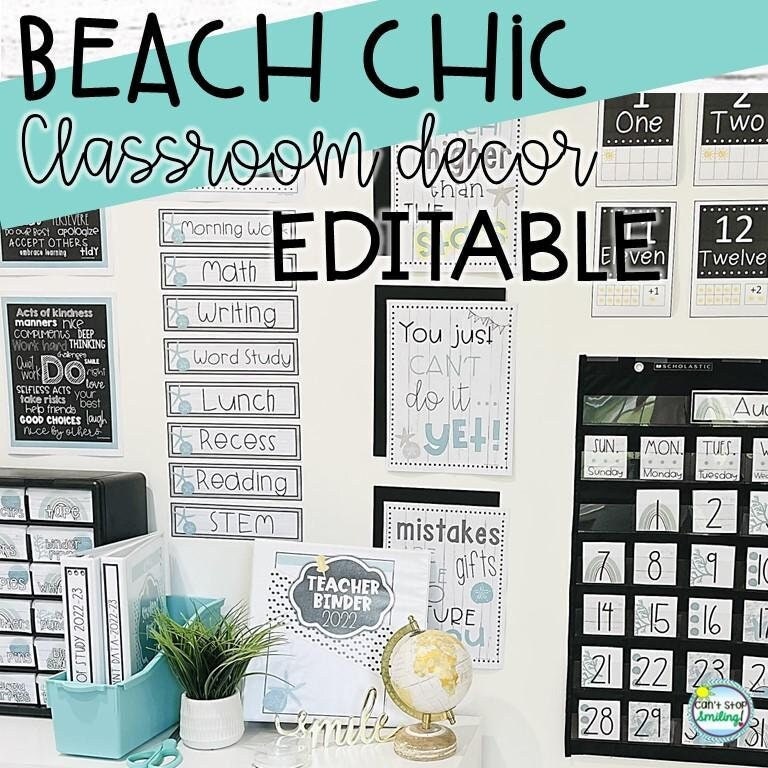 Classroom Decor Bundle in Beach Theme - Etsy