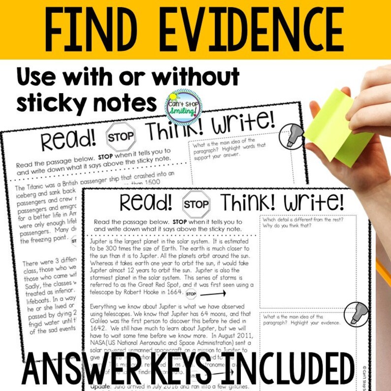 Reading Passages Focusing on Main Idea 3rd Grade - Etsy