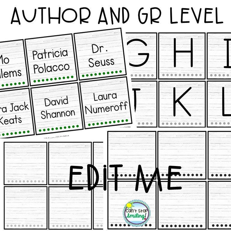 Editable Classroom Library Labels Black and White Boho - Etsy