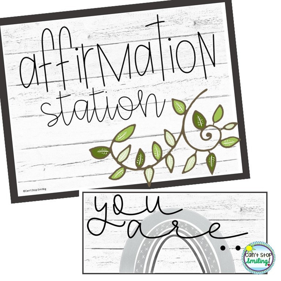 Editable Classroom Affirmation Station Black and White BOHO - Etsy