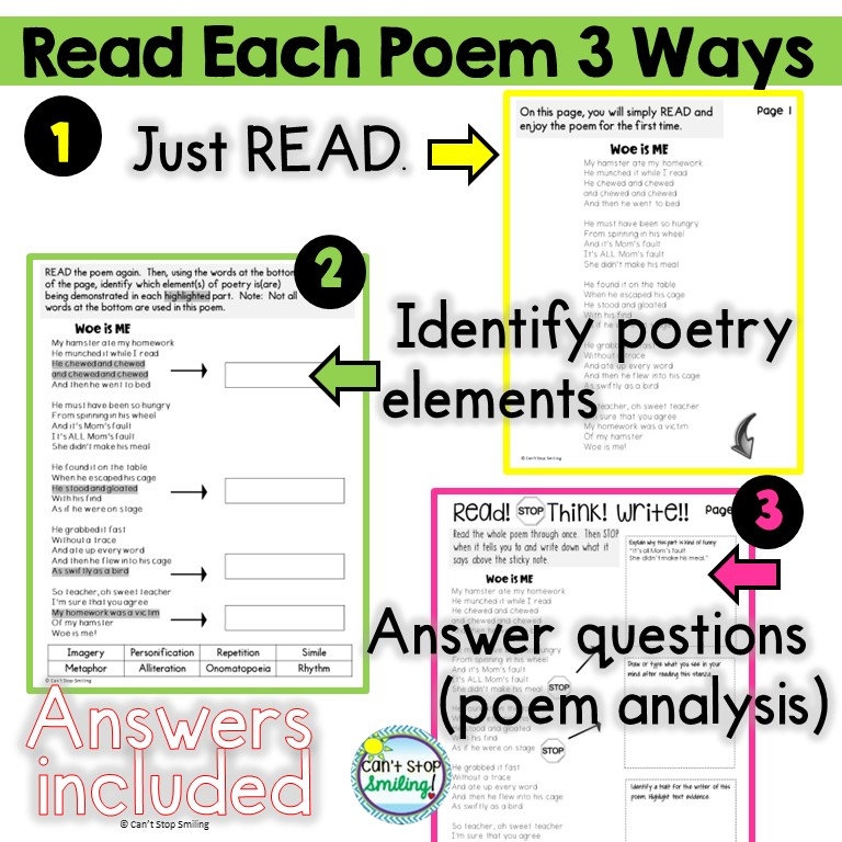 Poetry 3rd Grade Reading Comprehension Poems - Etsy