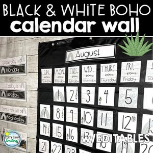 BOHO Black and White Calendar Wall - Etsy