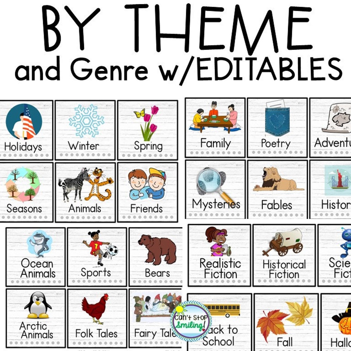 Editable Classroom Library Labels Black and White Boho - Etsy