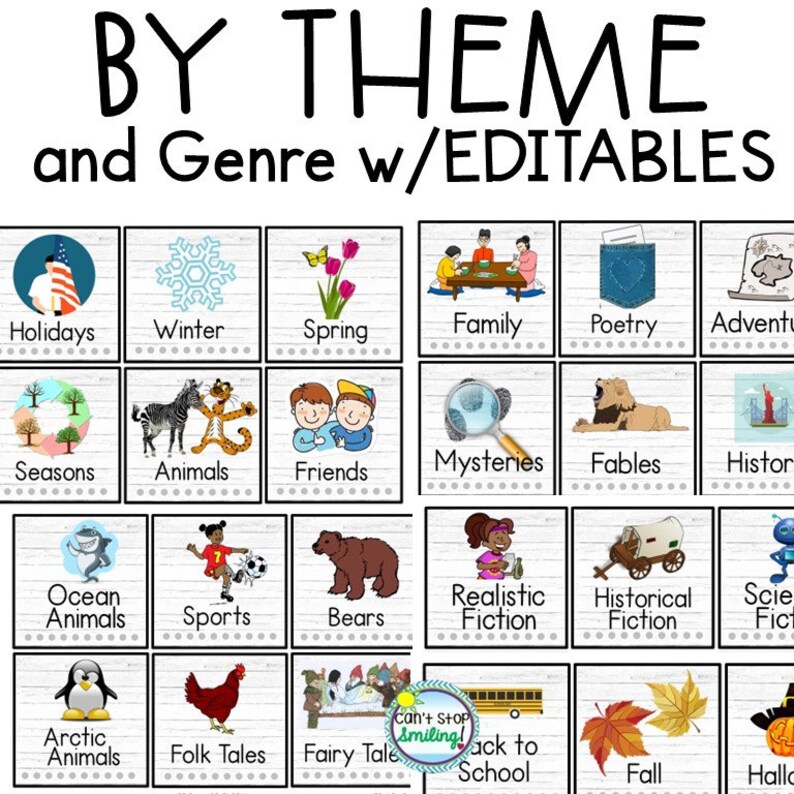 Editable Classroom Library Labels Black and White Boho - Etsy