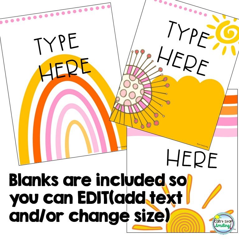 Sunshine Classroom Decor Motivational Posters EDITABLE - Etsy