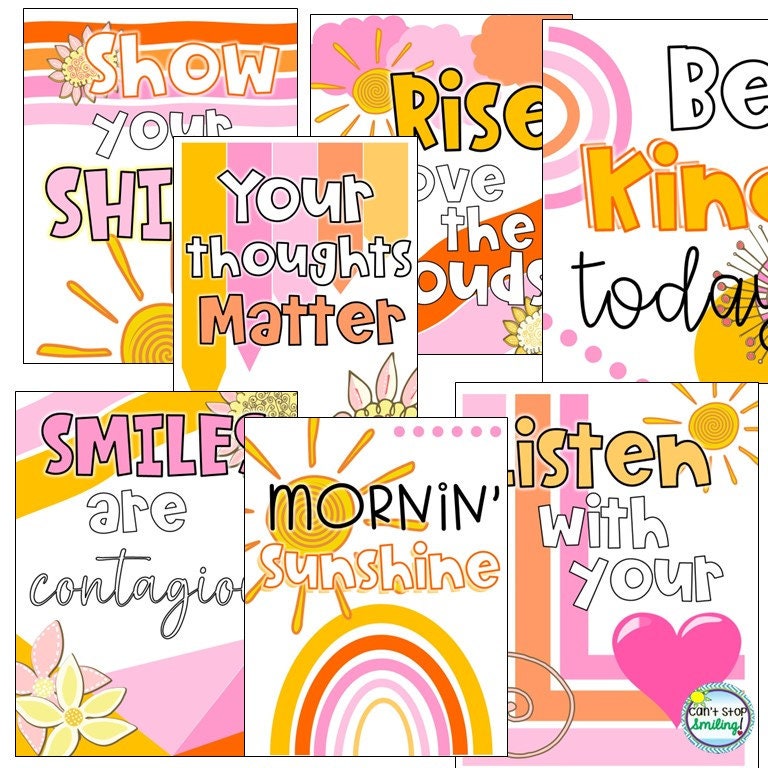 Sunshine Classroom Decor Motivational Posters EDITABLE - Etsy