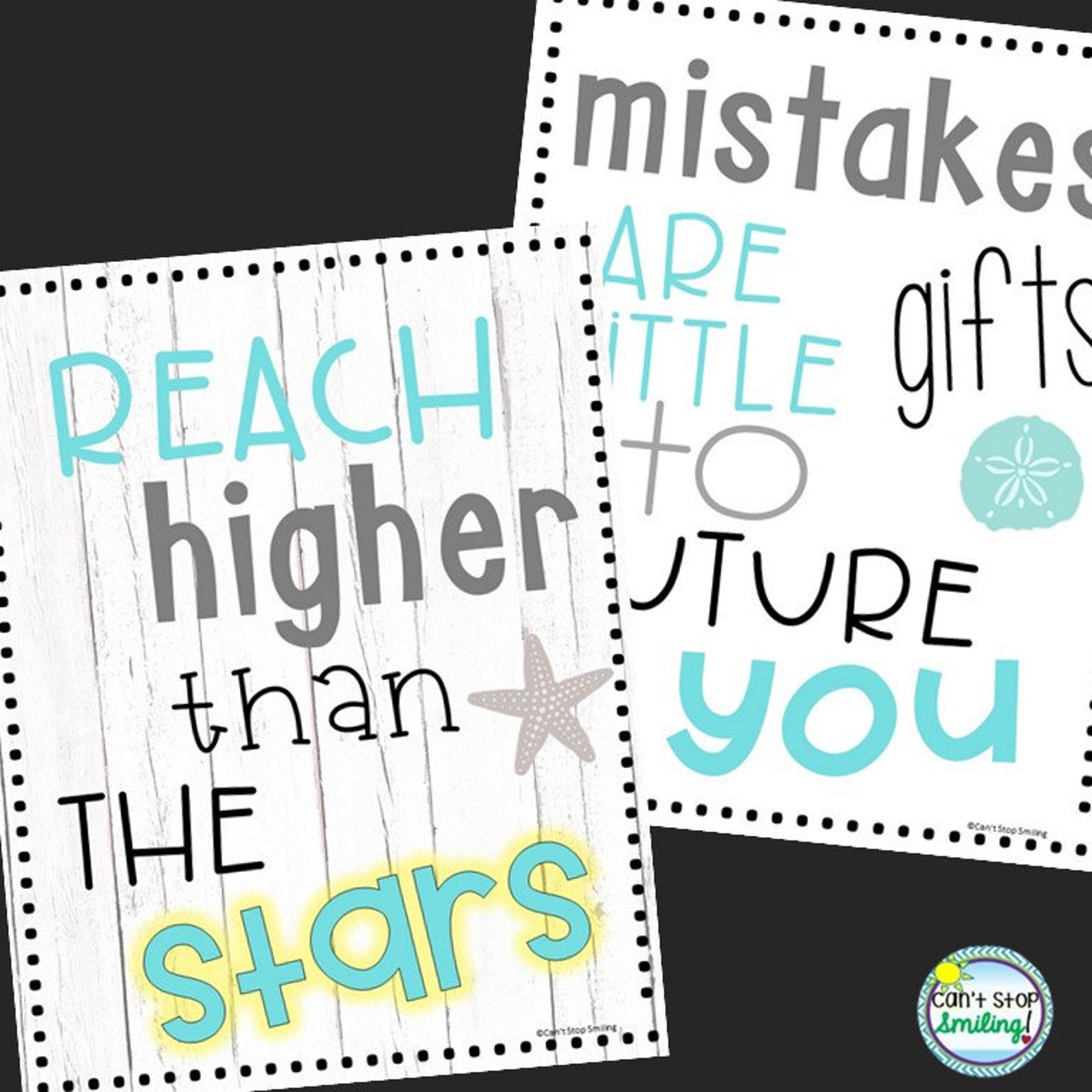Motivational Classroom Posters in Beach Chic Theme BLANKS Included - Etsy