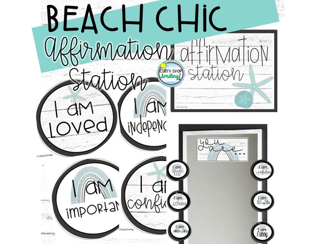 Classroom Decor Affirmation Station Beach Theme - Etsy