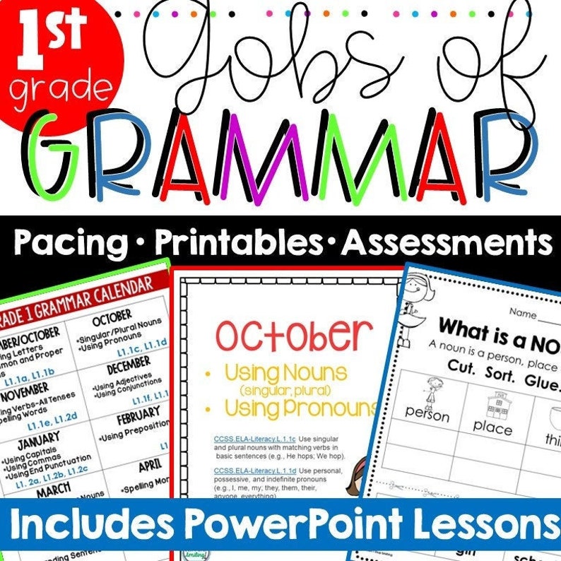 1st Grade Grammar Curriculum Lessons Activities Worksheets and ...