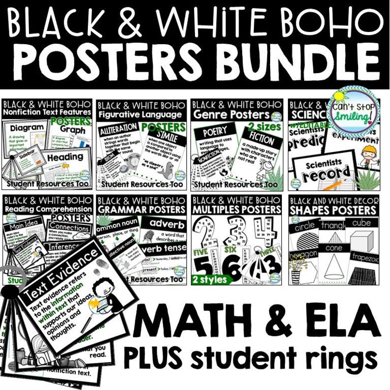 Black and White Classroom Decor BOHO Bundle - Etsy