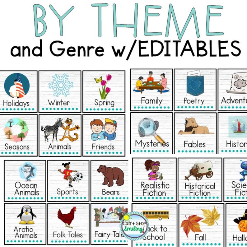 Editable Classroom Library Labels in Beach Theme - Etsy