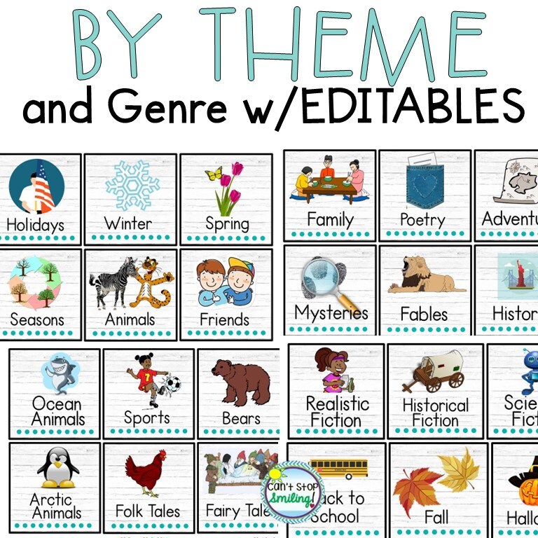 Editable Classroom Library Labels in Beach Theme - Etsy
