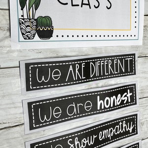 BOHO BLACK and WHITE Decor Classroom Posters Welcome Banners and Signs ...