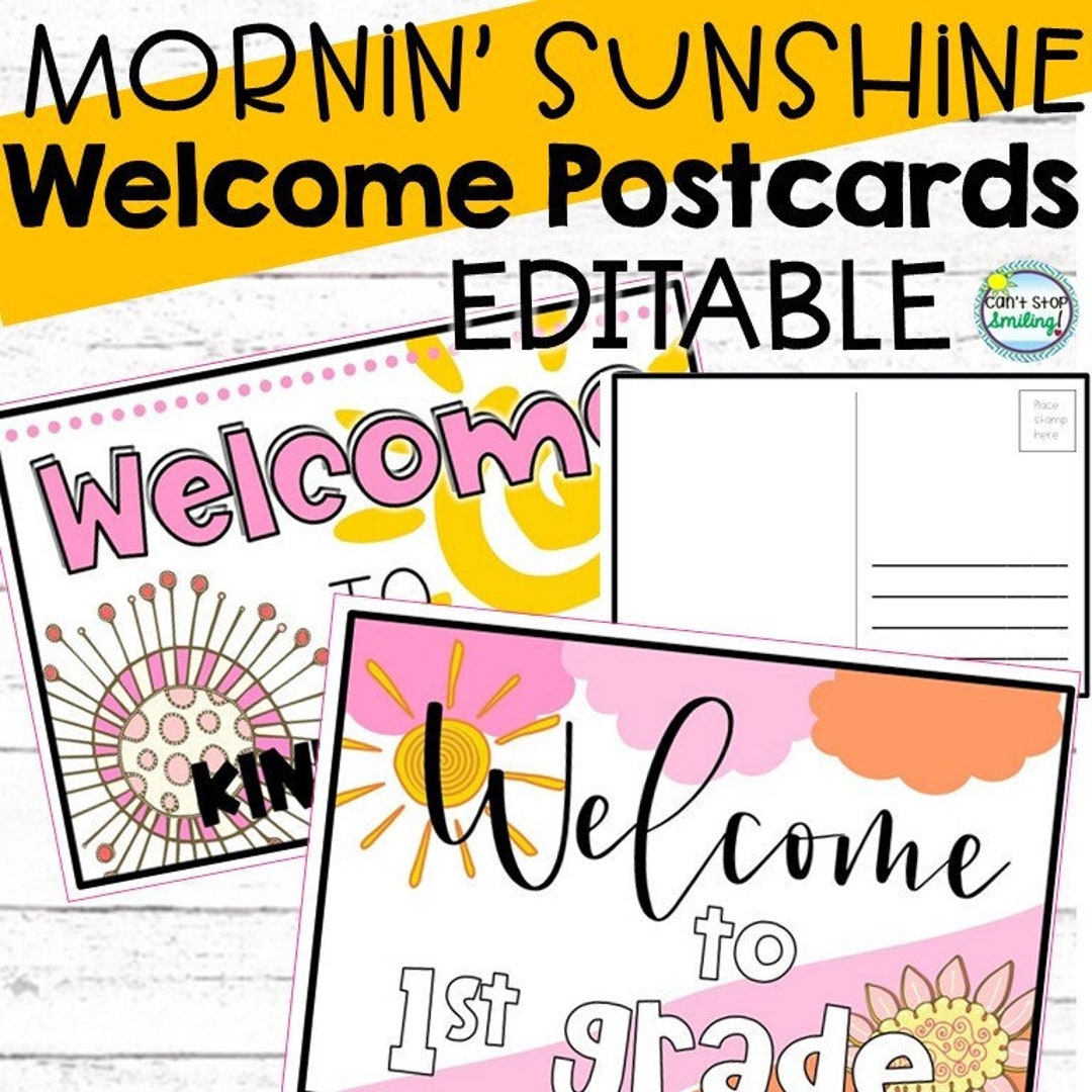 Sunshine Classroom Decor Welcome Back EDITABLE Postcards From - Etsy