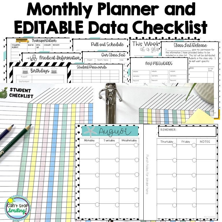 Teacher Binder and Forms Beach Chic Classroom Decor EDITABLE - Etsy