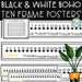 Editable Ten Frame Posters in Black and White BOHO W/ Number Lines - Etsy