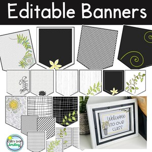 BOHO BLACK and WHITE Decor Classroom Posters Welcome Banners and Signs ...