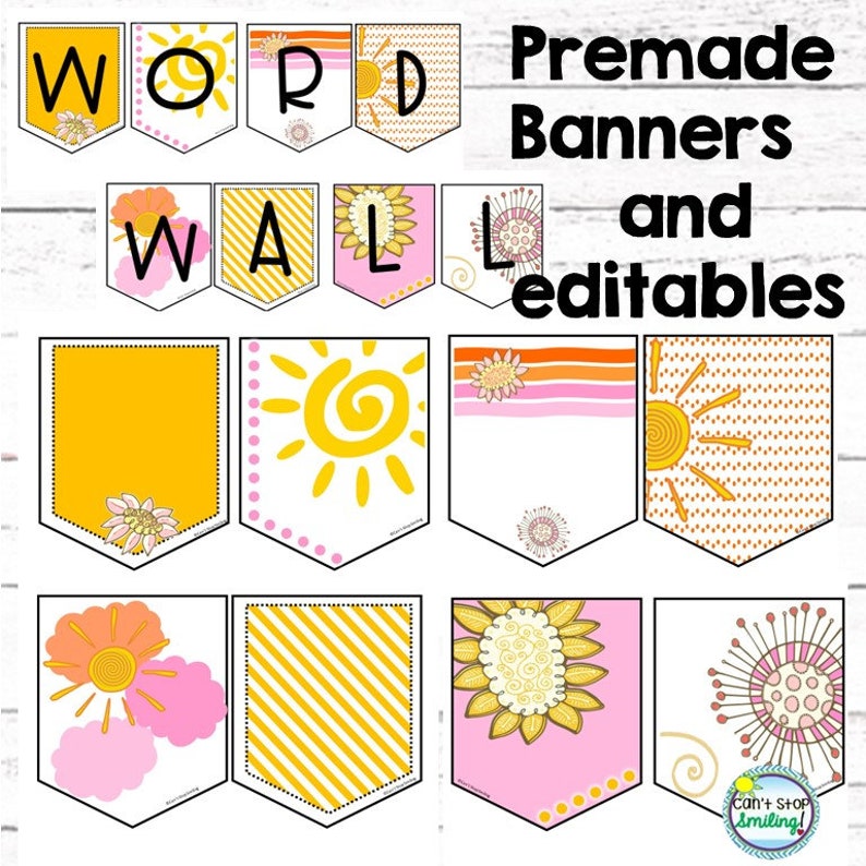 Sunshine Classroom Decor Banners and Signs EDITABLE - Etsy