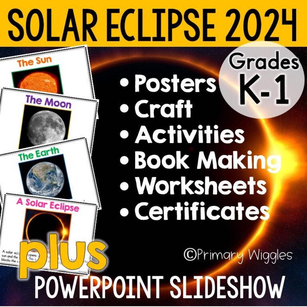 Solar Eclipse 2024 Activities Grades K-1 - Etsy