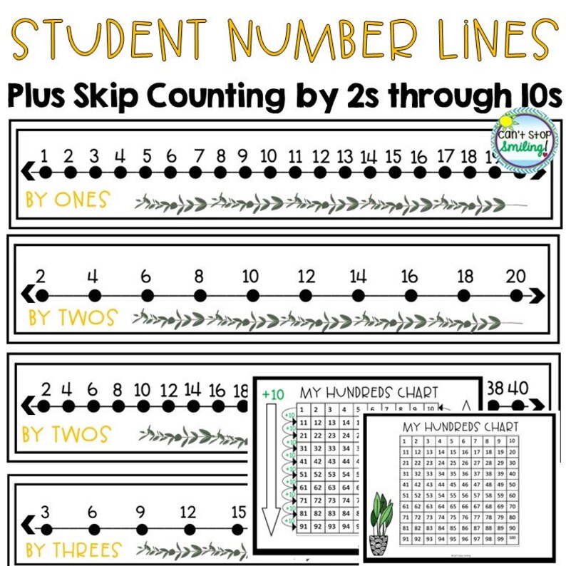 Editable Ten Frame Posters in Black and White BOHO W/ Number Lines - Etsy