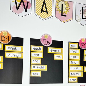 Morning Sunshine Classroom Decor EDITABLE WORD WALL With Banners - Etsy