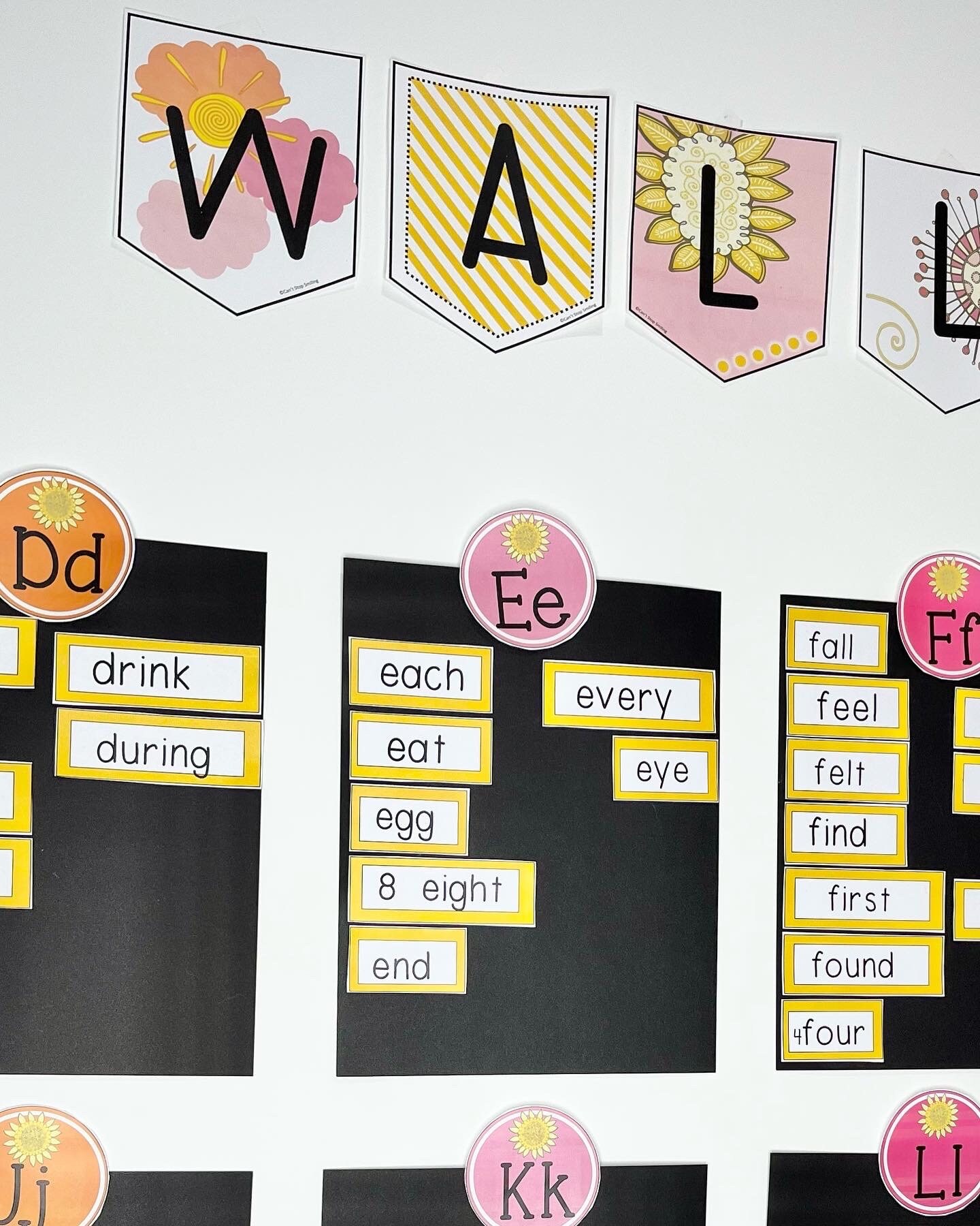 Morning Sunshine Classroom Decor EDITABLE WORD WALL With Banners - Etsy