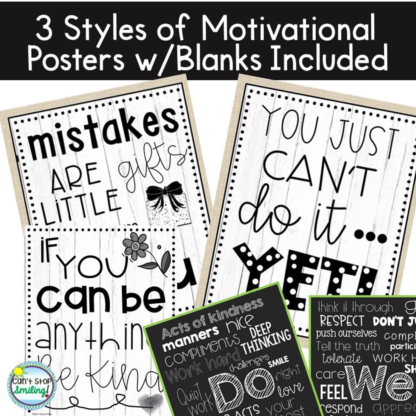 BOHO BLACK and WHITE Decor Classroom Posters Welcome Banners - Etsy