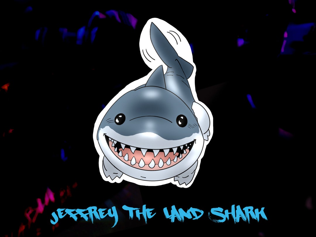 Jeffrey the Land Shark Sticker - Etsy
