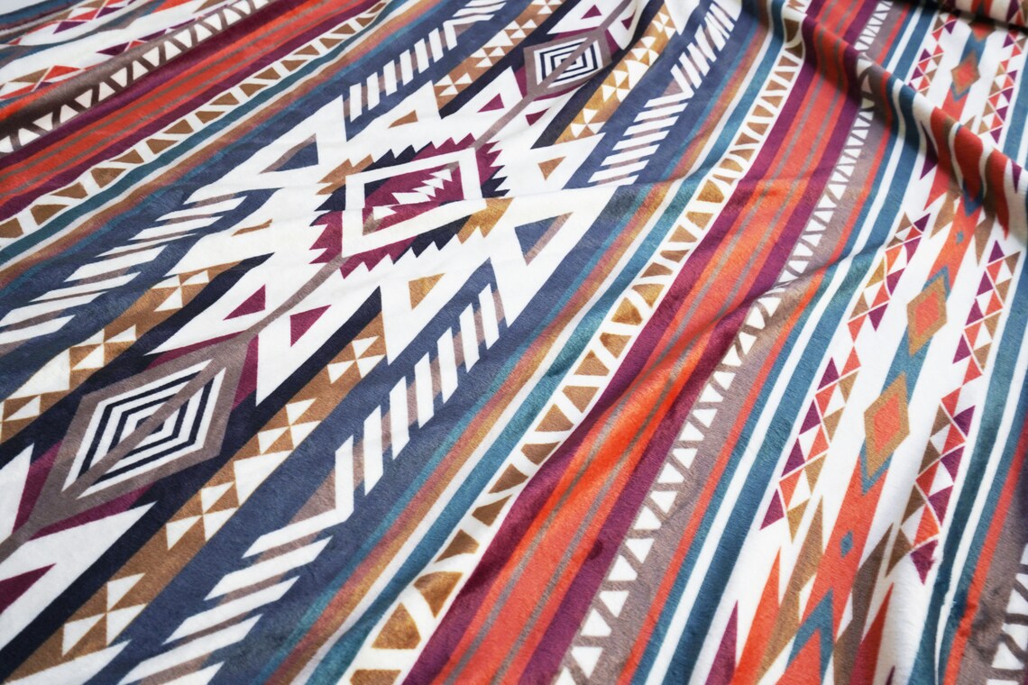Aztec Mink Fleece Blanket (orange & Olive Combo) - Etsy