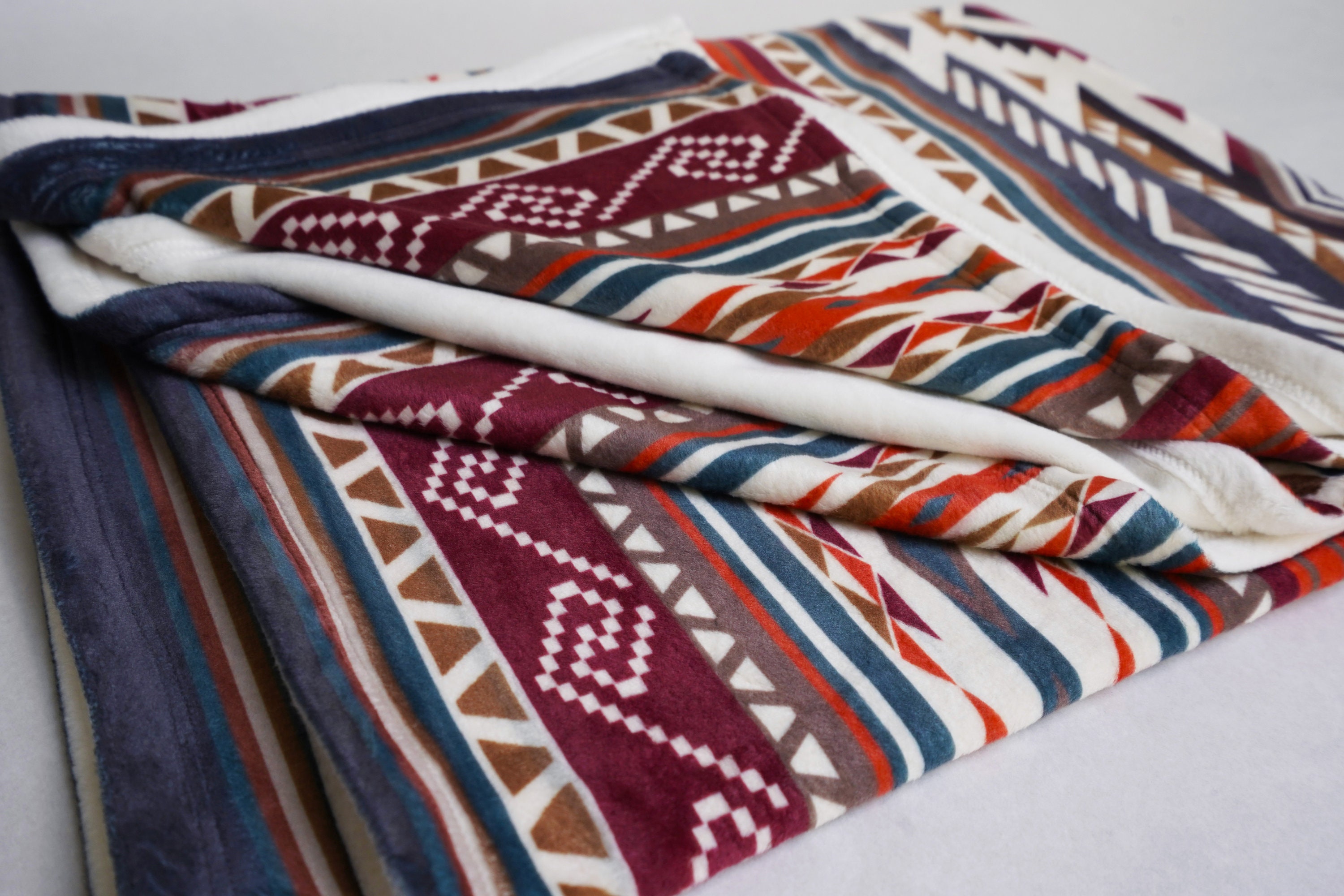 Aztec Mink Fleece Blanket (orange & Olive Combo) - Etsy