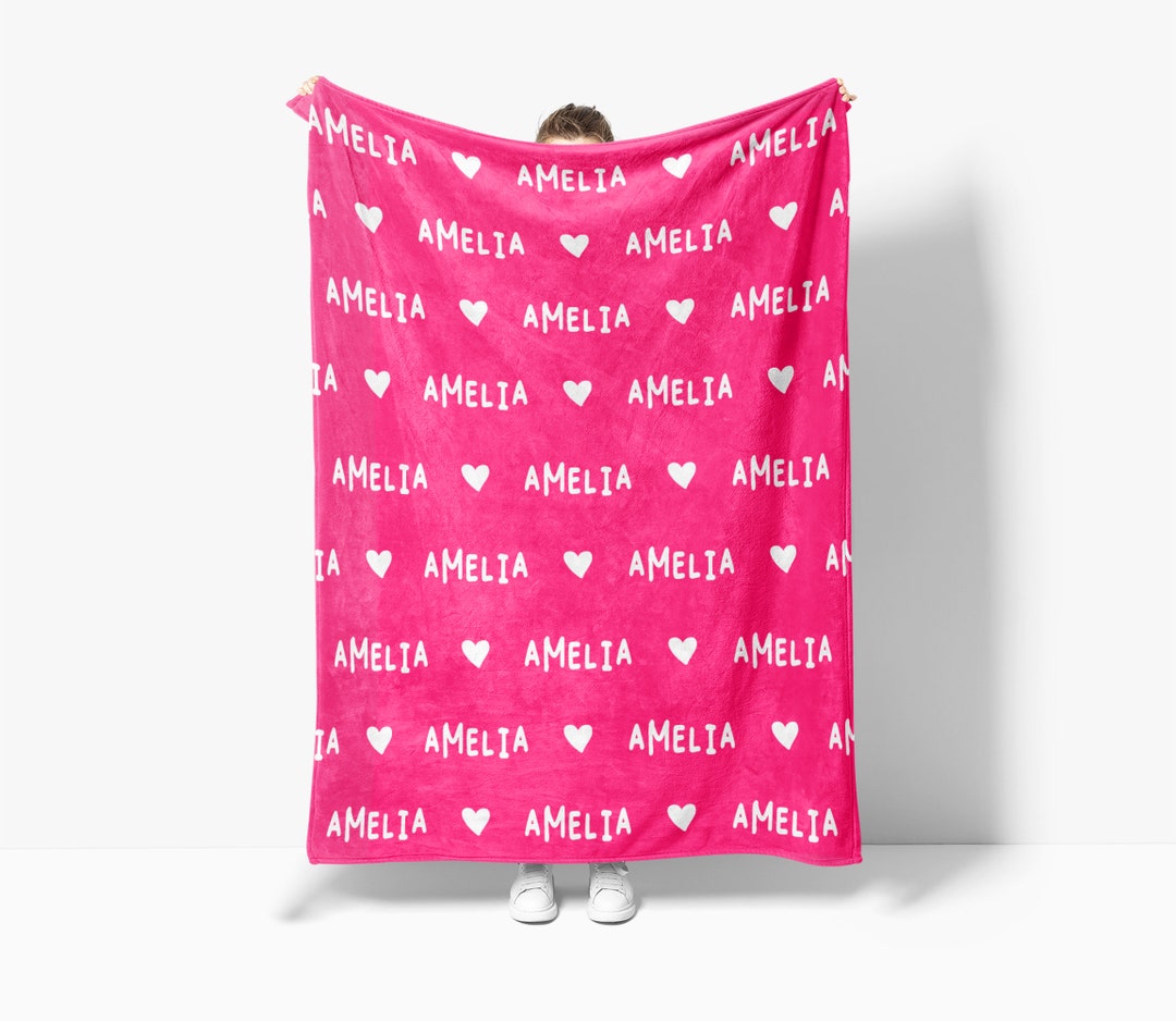 Personalized Custom Blanket, Baby Girl Blanket, Name Blanket, Girl ...