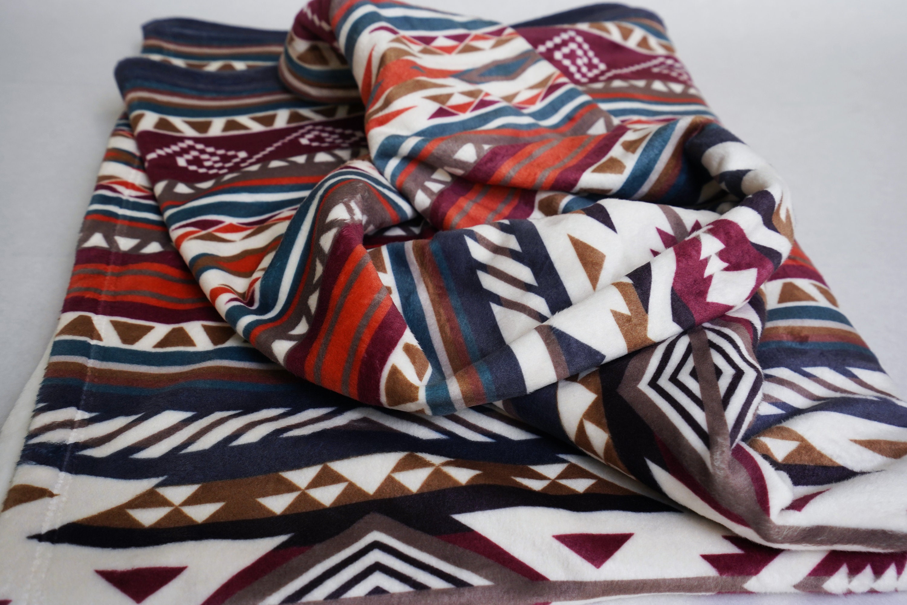 Aztec Mink Fleece Blanket (orange & Olive Combo) - Etsy