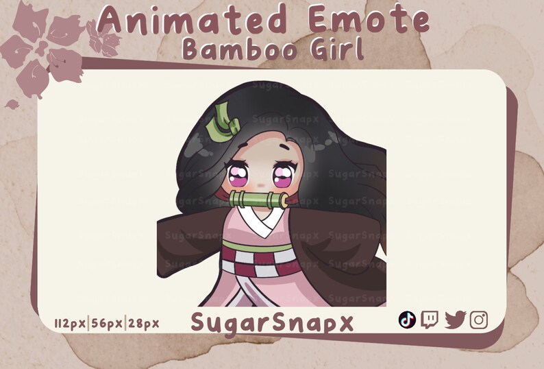 Animated Bamboo Girl Emote - Etsy