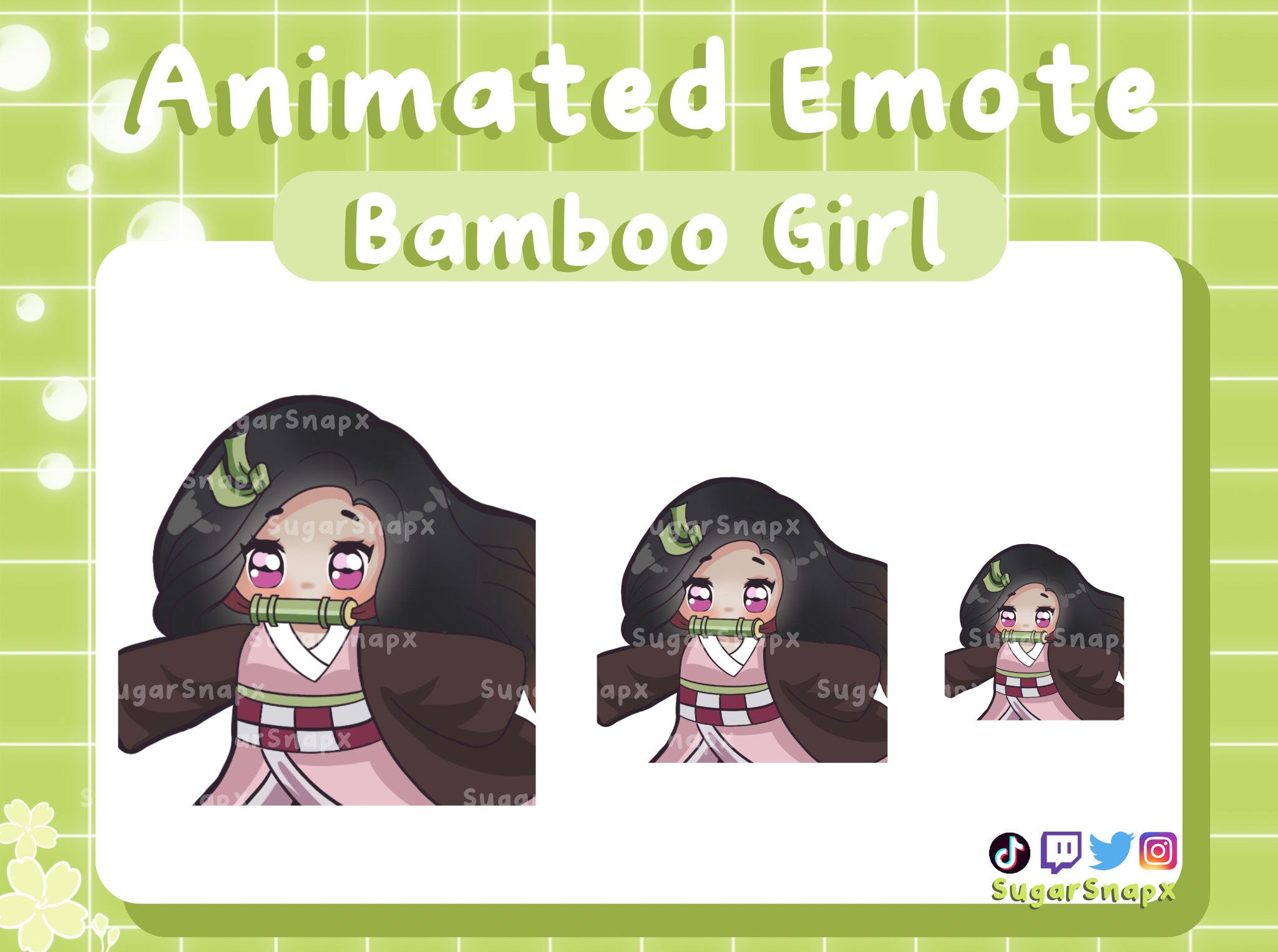 Animated Bamboo Girl Emote - Etsy