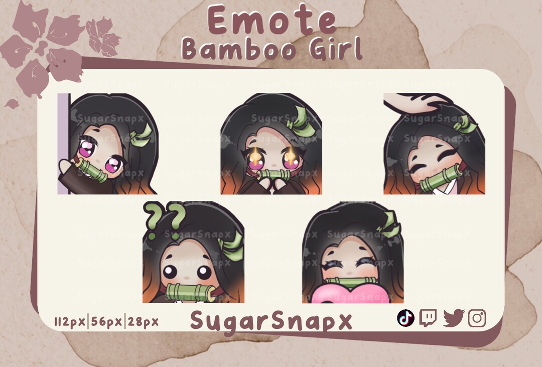Bamboo Girl Emote Bundle - Etsy