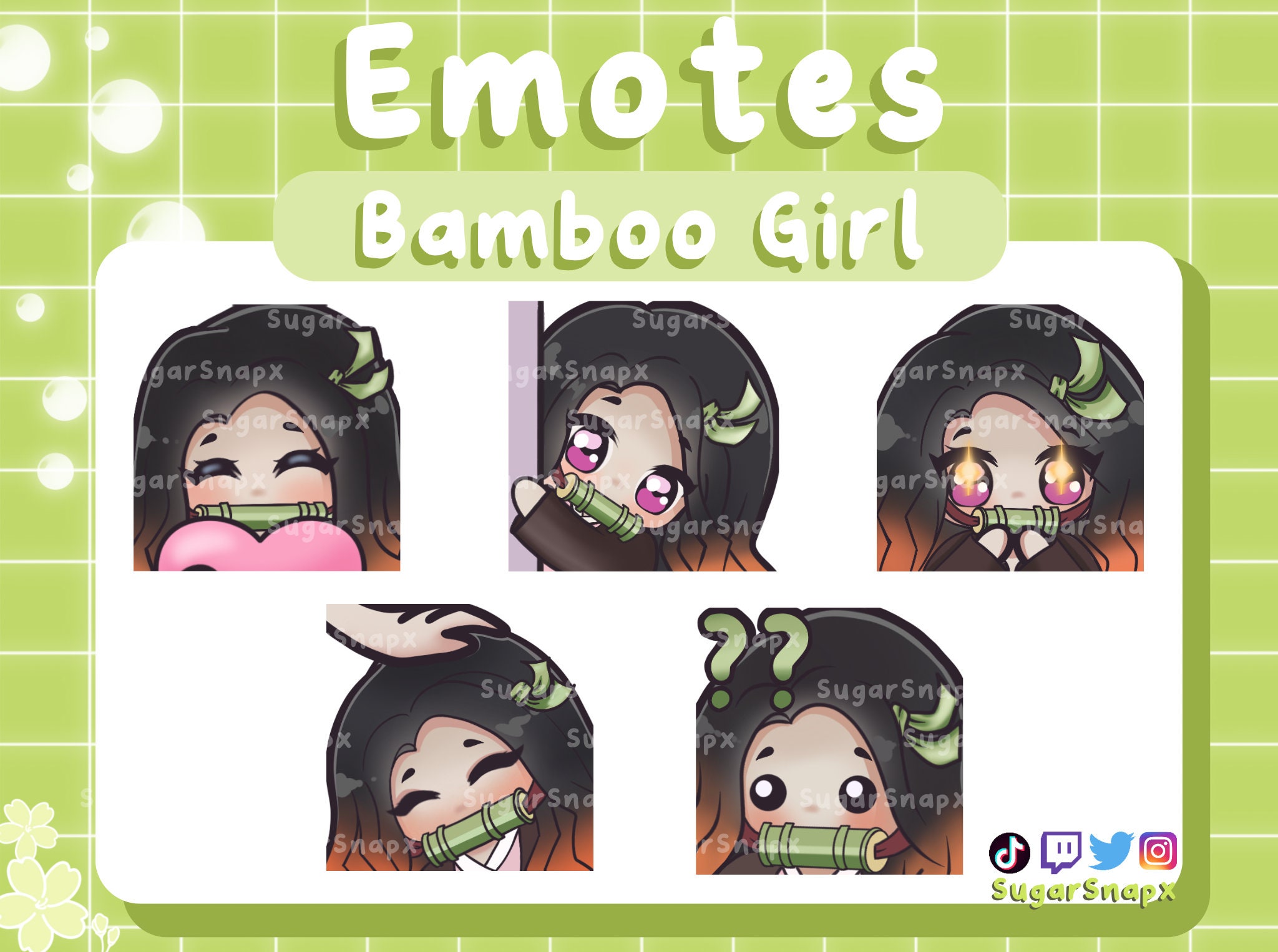 Bamboo Girl Emote Bundle - Etsy