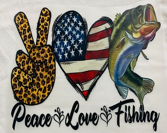 Peace Love Fishing Shirt - Etsy