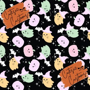 Ghost Halloween Bat Pattern, Digital Seamless Design, Fabric Design ...