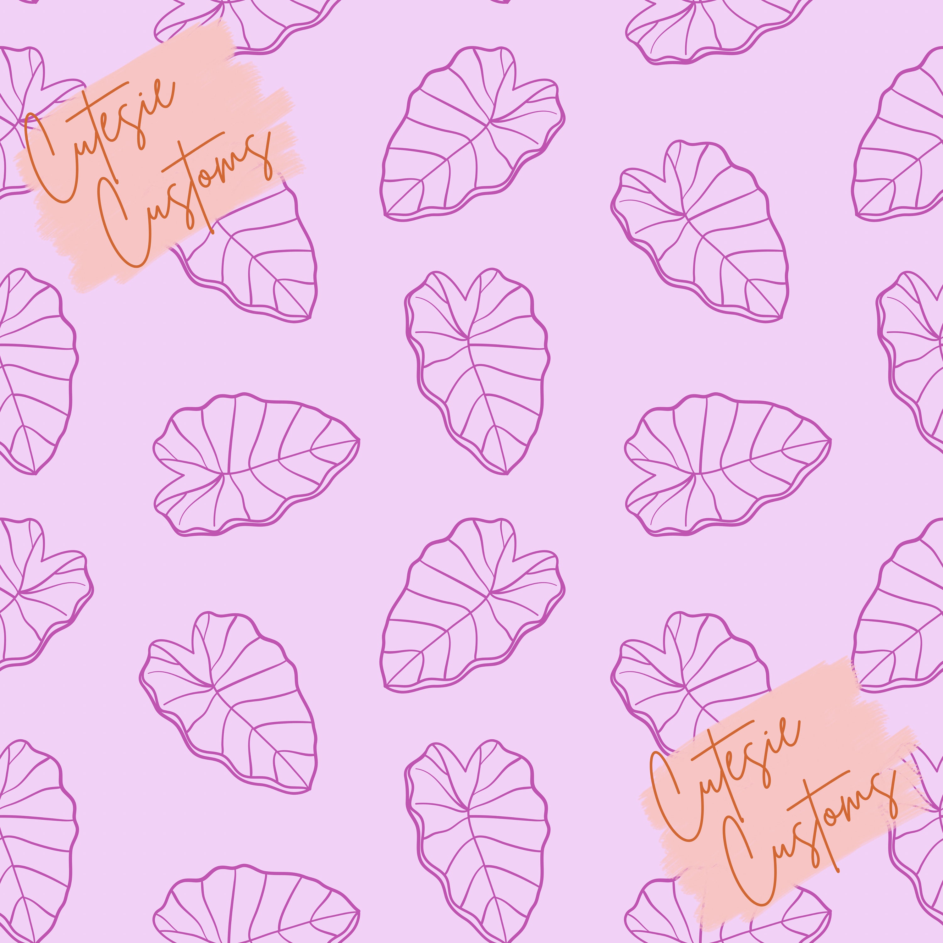 Hawaiian Taro(kalo) Plant Pattern, Digital Seamless Design, Custom ...