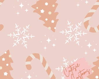 Gingerbread Christmas Pattern, Fabric Prints, Custom Fabric Design ...