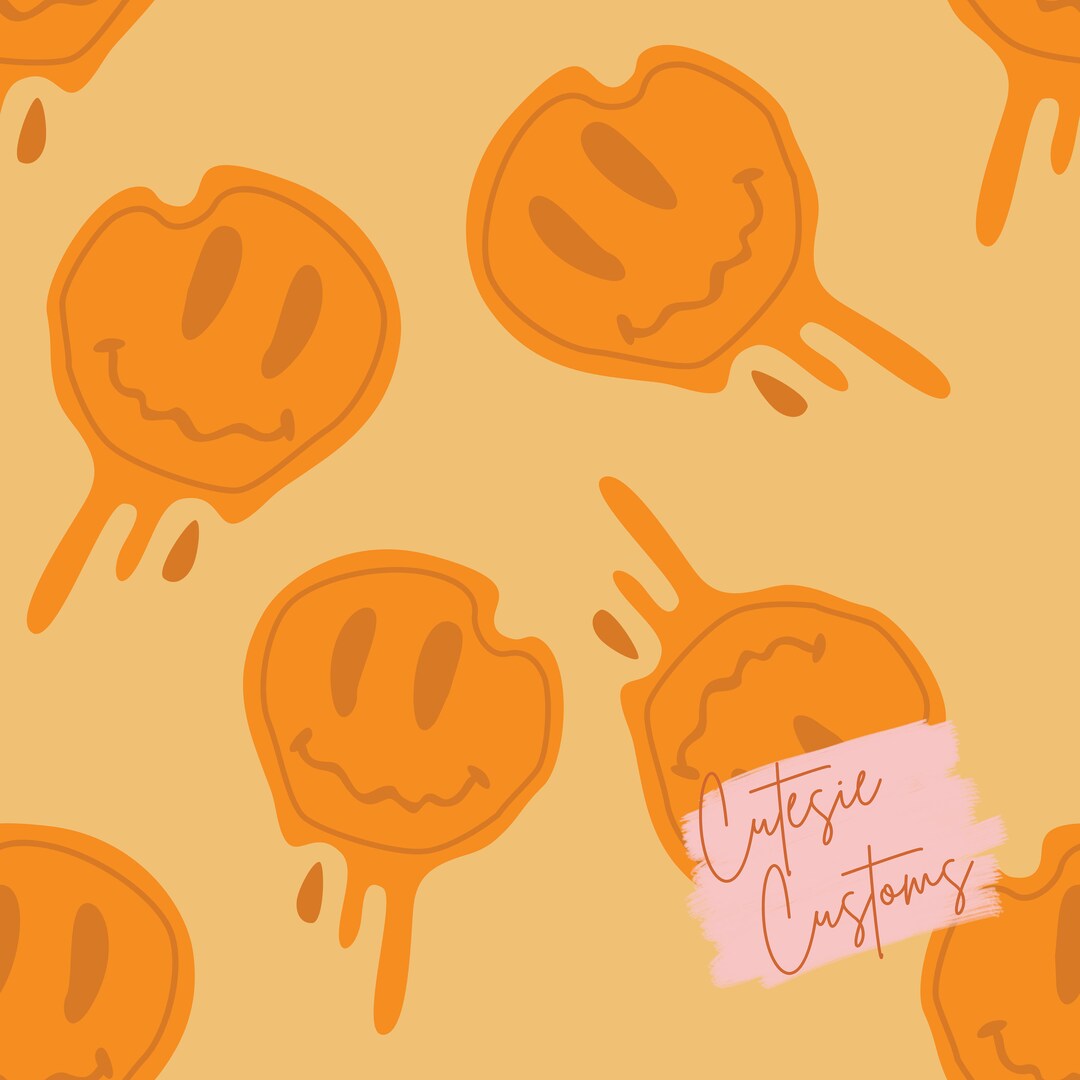Droopy Smiley Pattern, Digital Seamless Design, Fabric Prints, Custom ...