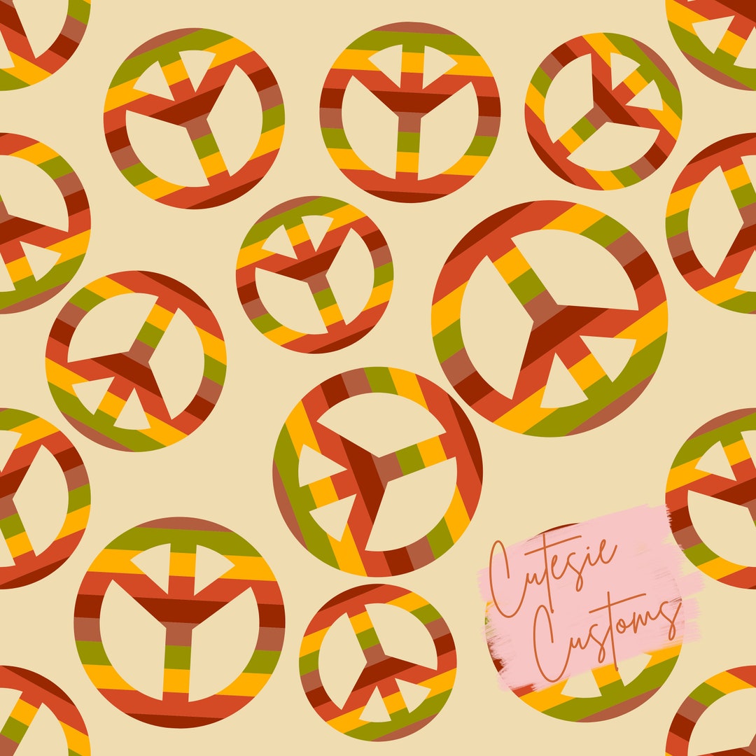 Peace Sign Pattern, Digital Seamless Design, Fabric Prints, Custom ...