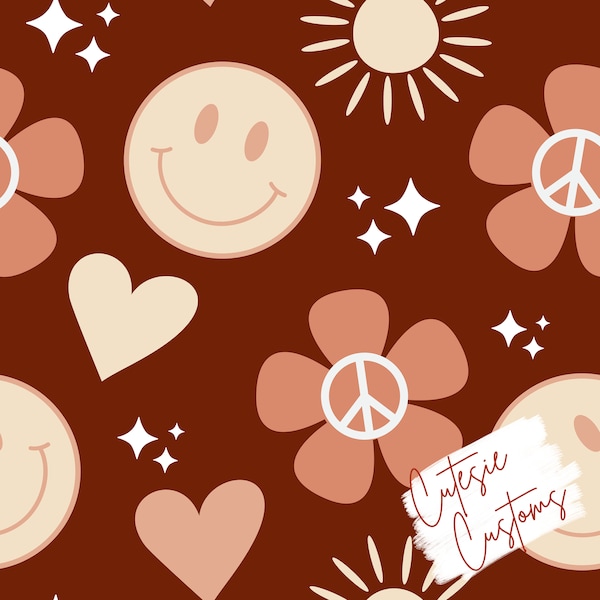 Cowgirly Vibe Pattern, Digital Seamless Design, Fabric Prints, Custom ...