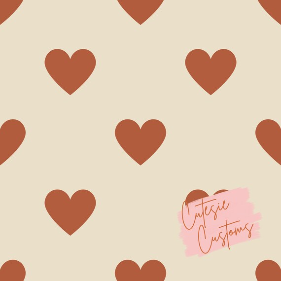 Boho Heart Pattern Digital Seamless Design Fabric Prints - Etsy