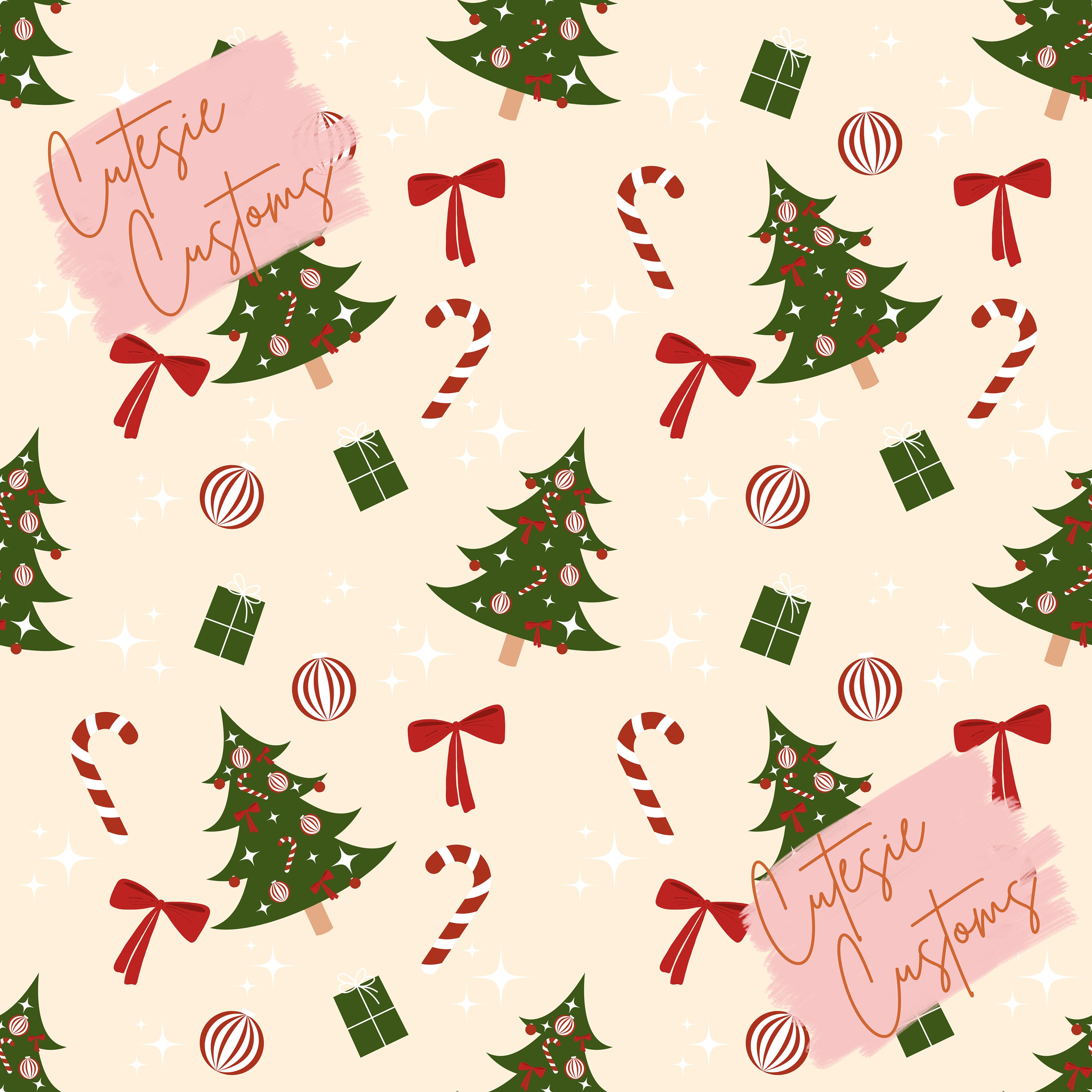 Tree Christmas Pattern, Fabric Prints, Custom Fabric Design, Seamless ...