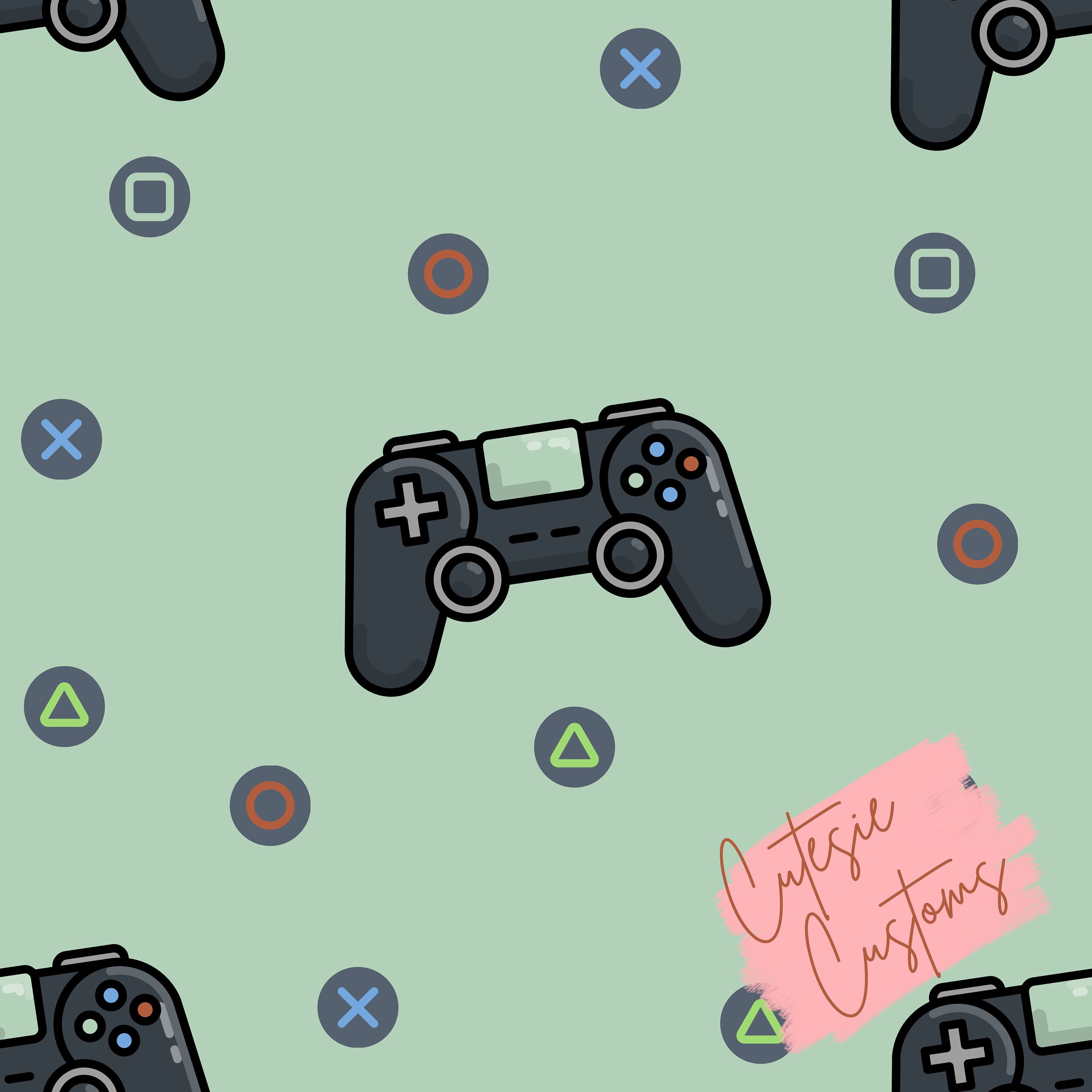 Boy Video Games Pattern, Digital Seamless Design, Fabric Design ...
