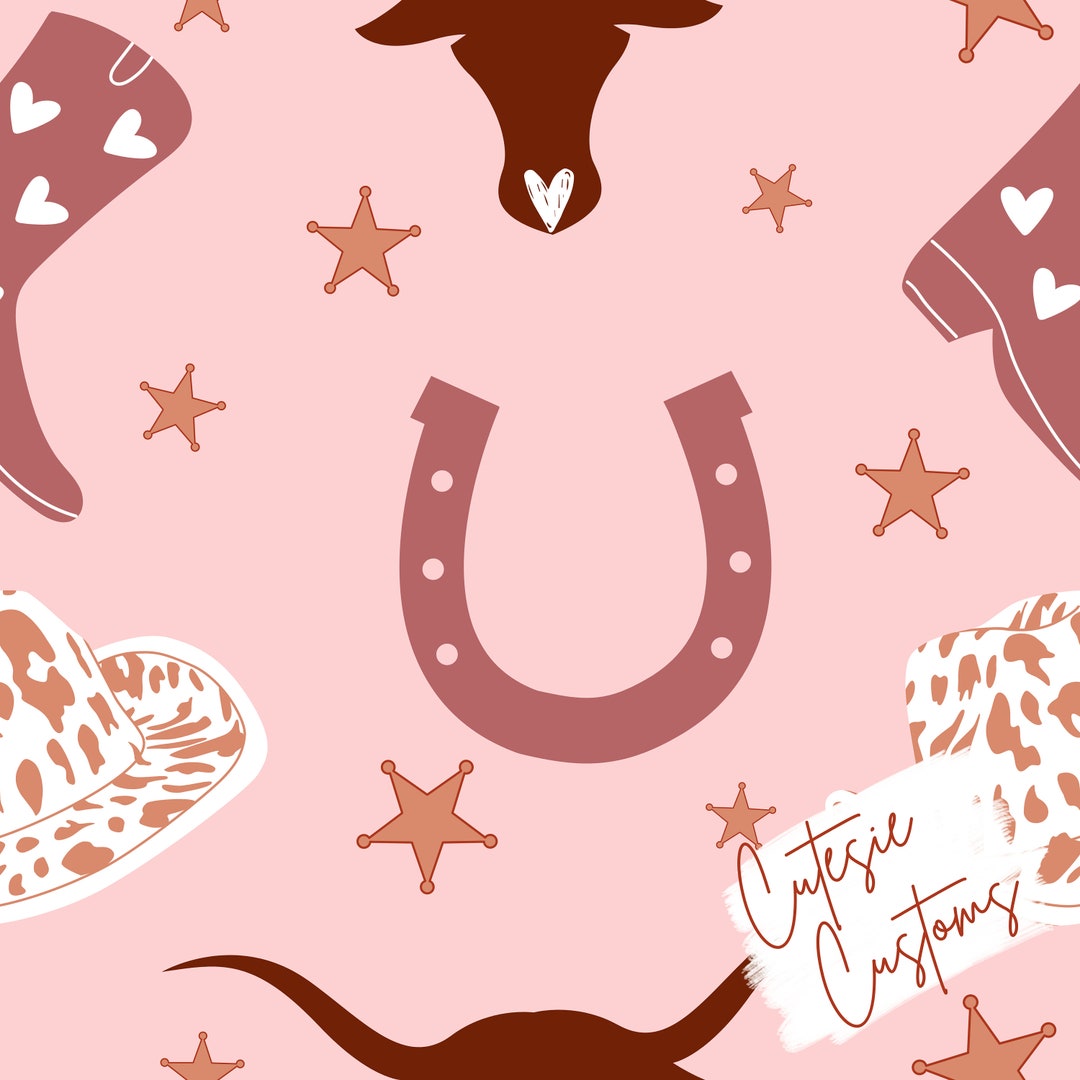Cowgirly Vibe Pattern, Digital Seamless Design, Fabric Prints, Custom ...