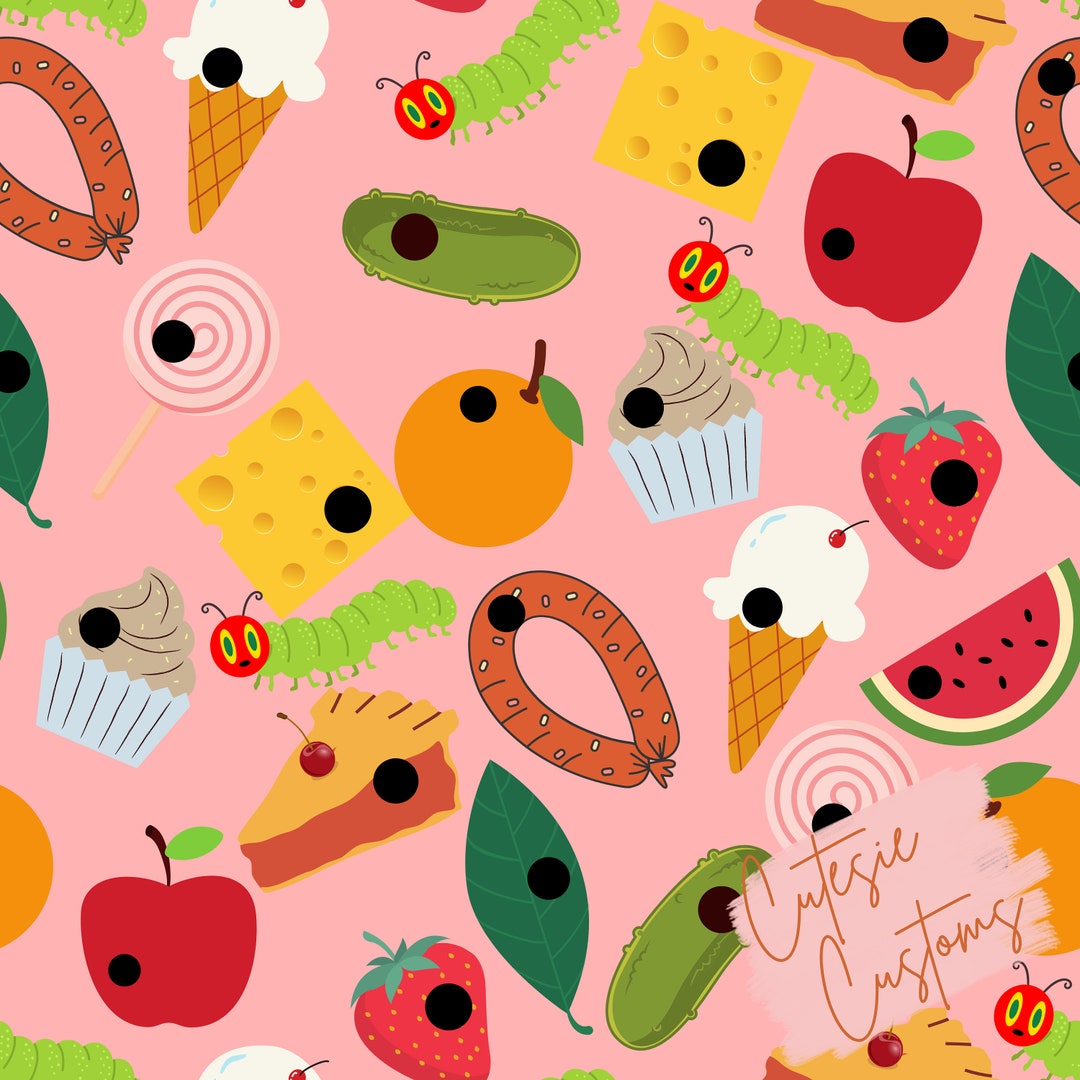 Back to School Caterpillar Pattern, Digital Seamless File, Fabric ...